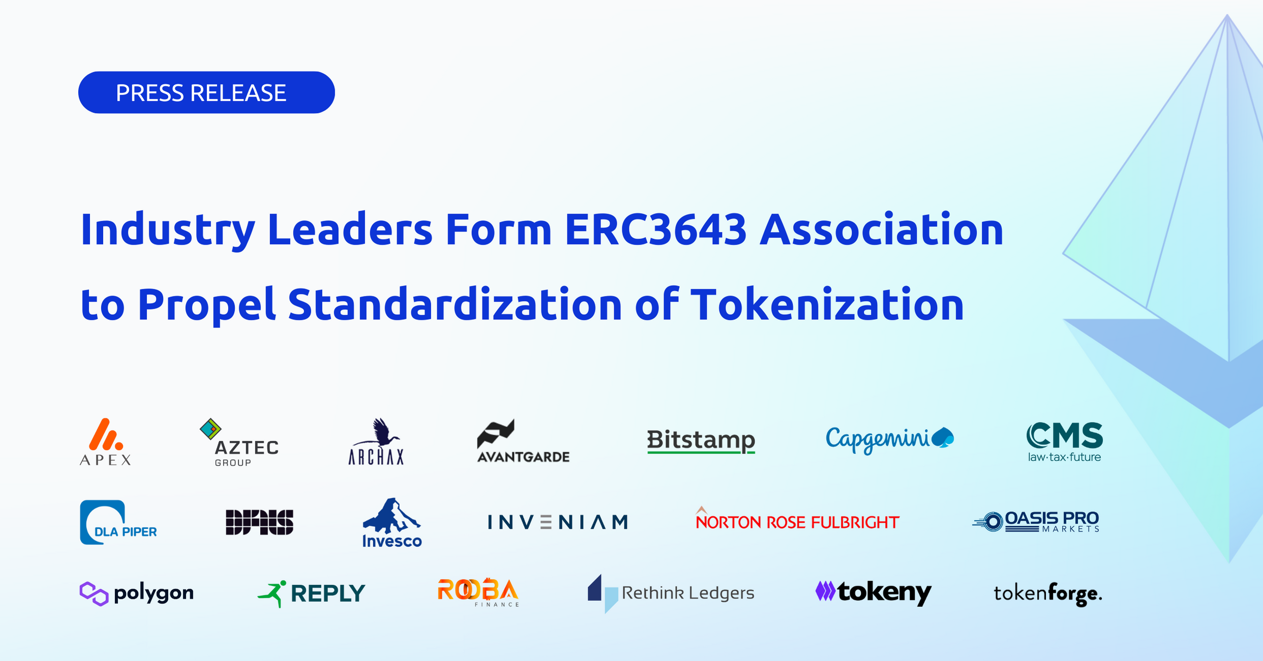 Industry Leaders Form ERC3643 Association to Propel Standardization of Tokenization